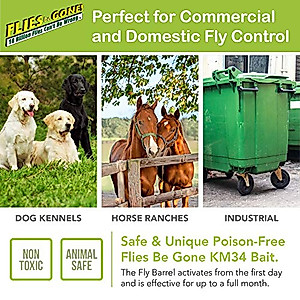 Flies Be Gone Monster Soda Bottle Fly Trap 6 Pack – Reusable Screw Tops for 2 Liter Bottles, KM34 Non-Toxic, No Poison, No Pesticide Bait - Suspension Straps - for Outdoor Use