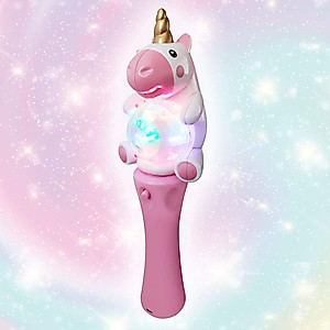 ArtCreativity Unicorn Wand - 9.5 Inch Light Up Spinning Wand with LEDs - Fun Pretend Play Prop for Kids - Unicorn Light Up Spinner Wand - Best Birthday Gift for Girls and Boys - Batteries Included