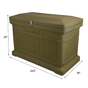 RTS Companies Inc 550200500A5481 Home Accents Parcelwirx Premium Horizontal Delivery Drop Box with Hinged Lid, Oak