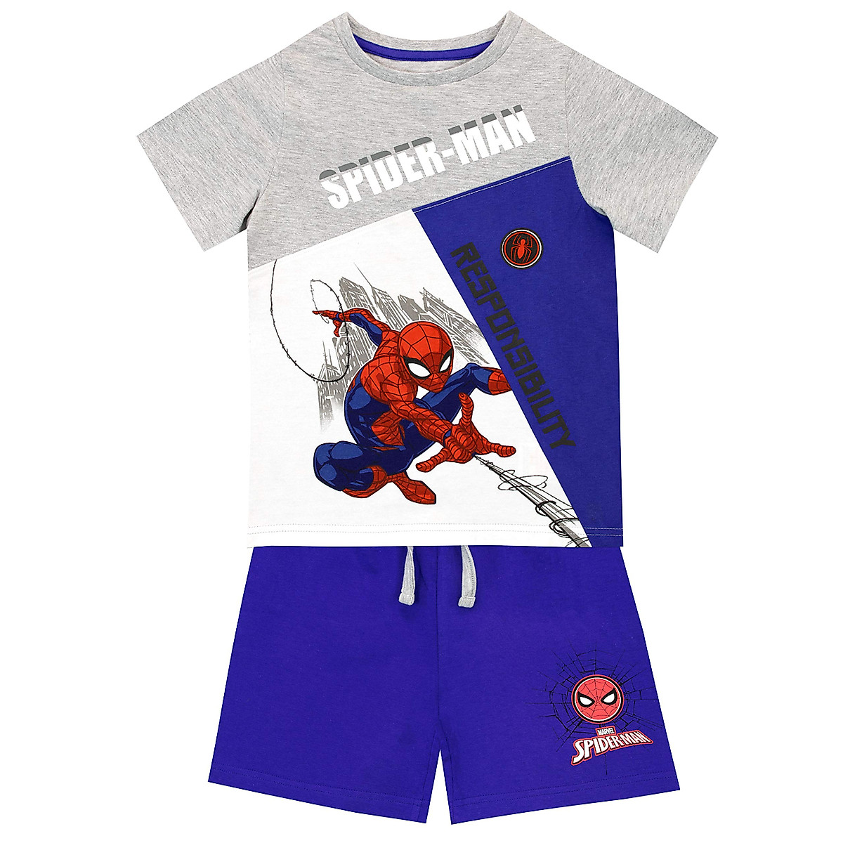 Marvel Boys Spiderman T-Shirt And Shorts Set Multicolored Size 4