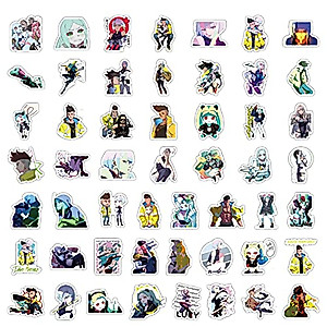 Cyberpunk: Edgerunners Sticker 50pcs Cool Stickers for Computers Laptop Skateboard Stickers for Teens Adults Laptop Skateboard Guitar Luggage Vinyl Decal Stickers Packs (Cyberpunk: Edgerunners)