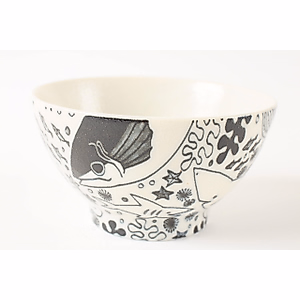 Mino ware Japanese Ceramics Rice Bowl Sea Creatures Matte Finish made in Japan (Japan Import) GBC003