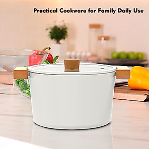 imarku Nonstick Stock Pot with Lid 6 Quart Cooking Pot Durable Soup Pot with Heat Resistant Wooden Handle Induction Cookware for All Stovetops PFOA Free Unique Christmas Gift for Men and Women