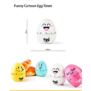 60 Minutes White Funny Mechanical Home Kitchen Egg Timer For Cooking,Kids