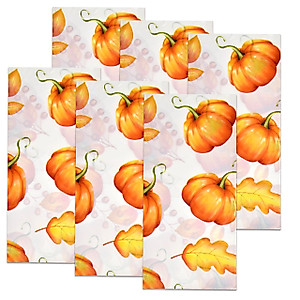 Gift Boutique 6 Disposable Thanksgiving Pumpkin Tablecloths 54" X 108" Rectangle Fall Harvest Autumn Leaves Plastic Table Cover Party Supplies Decor