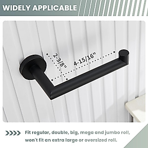 Bathroom Toilet Paper Holder, Suyar SUS304 Stainless Steel Round Toilet Roll Holder, Toilet Paper Roll Dispenser Wall Mounted, Matte Black