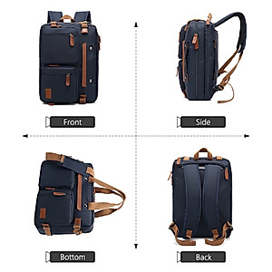 PETITE SIMONE 3 in 1 Laptop Bag 17.3 Inch Men's Work Bag Business Handbags Briefcase Backpack,Computer Bag,Messenger Bag For Men Women, Navy Blue