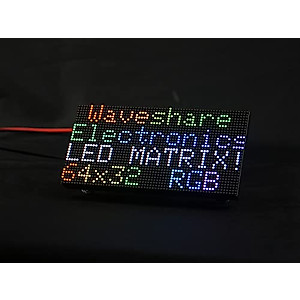 Waveshare RGB Full-Color LED Matrix Panel, 2.5mm Pitch, 64×32 Pixels, Adjustable Brightness, Compatible with Raspberry Pi 5/4B/3B/Zero/Zero W/Zero 2W/Pico/Pico W/Pico WH