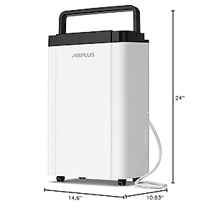 AIRPLUS 4,500 Sq.Ft 70 Pint Dehumidifier for Basements, (4 Smart Modes) Quiet Dehumidifiers for Bedroom & Home with Drain Hose, Auto Shut Off/24 Hr Timer/0.8Gallon Water Tank