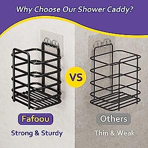 FAFOOU Shower Caddy Organizer 5 Pack, Self Adhesive Shower Shelves Basket for Bathroom Storage Home Decor, Shower Shelf for Inside Shower Rack, Wall Mounted RV Shower Accessories Shampoo Holder Black