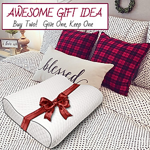 Memory Foam Cervical Neck Pillow - Back, Stomach, and Side Sleeper Pillow for Neck and Shoulder Pain Relief and Snoring Reduction - Orthopedic Neck Support Pillow with Breathable Cover