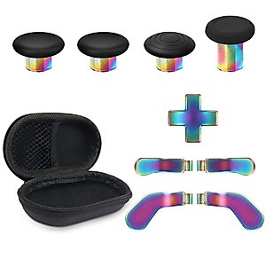 Accessories for Xbox Elite Controller Series 2 Core, 9 in 1 Replacement Component Set Includes 4 Paddles, 4 Metal Thumbsticks, and 1 D-Pad (Iridescent)