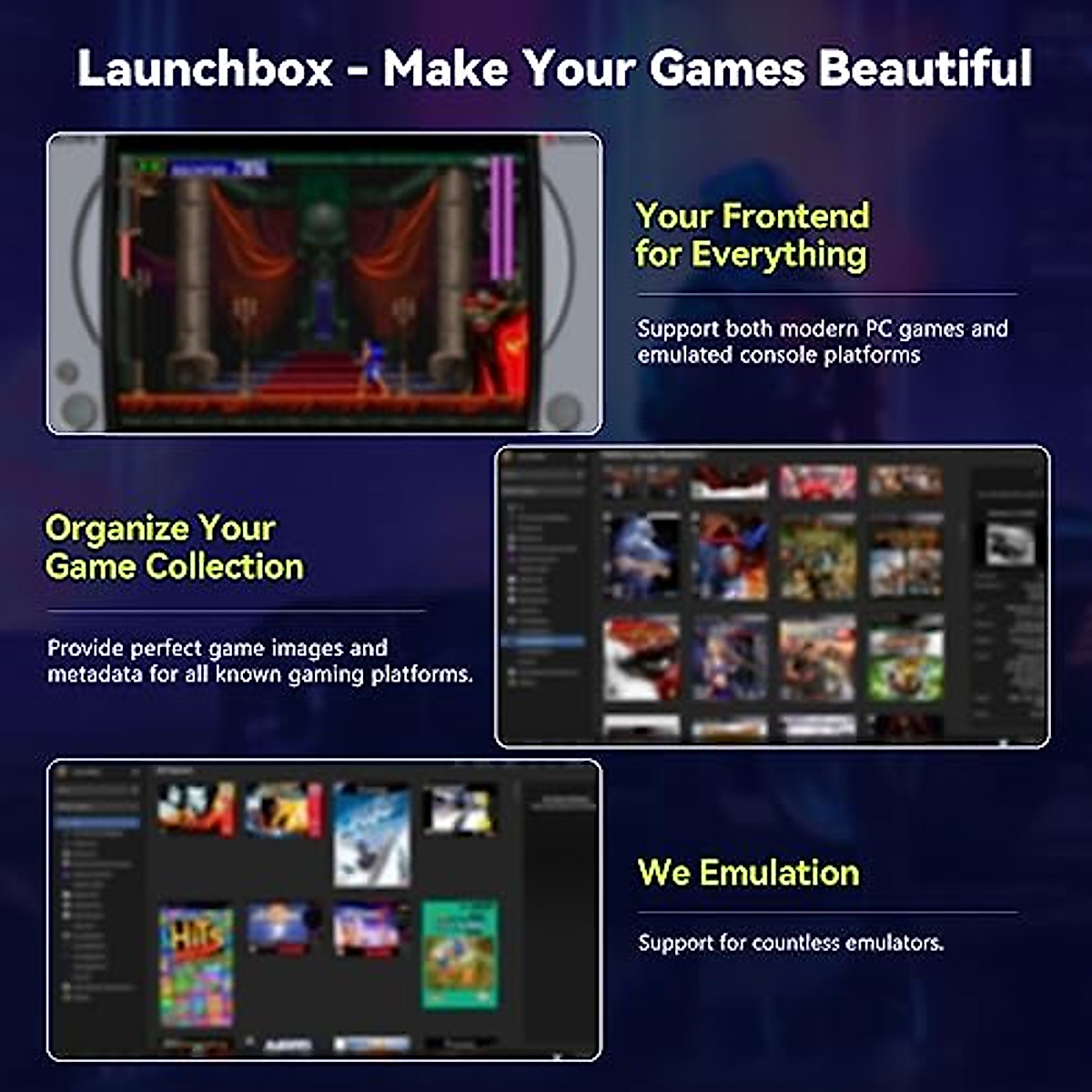 Retro Game Console HDD 2T Built in 4280 Retro Games, 18 Large-Scale Emulator Console, Launchbox Game System for Win 8.1/10/11 Plug and Play, Up to 6GB/s, 5400 RPM