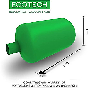(10) Insulation Vacuum Bags for Heavy Duty Removal Dust | Polypropylene 6 FT x 4 FT Bag Holds Est 350 lbs [10 Pack, Green]