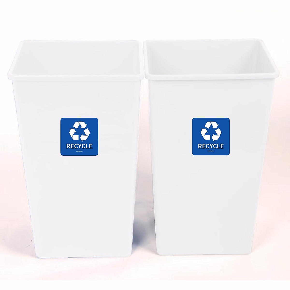 SICOL PLUS Recycle Stickers Recycle Bin Decals and Trash can Stickers UV Protected Indoor and Outdoor Self Adhesive Vinyl Stickers (4x4 Inch 02 Pcs Square)