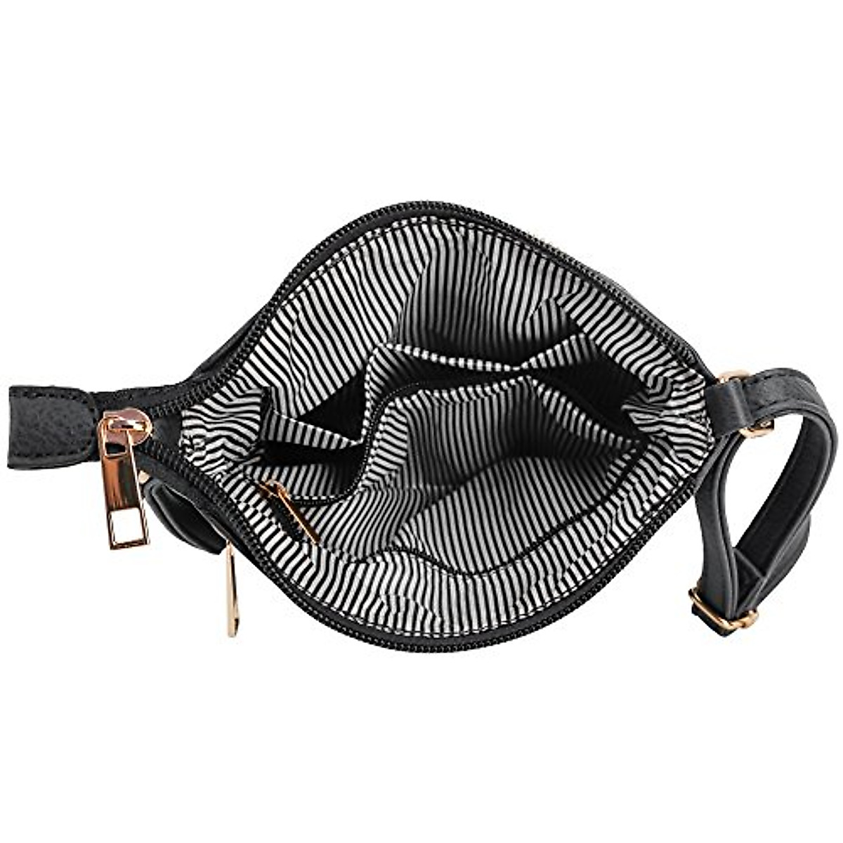 DELUXITY Crossbody Purse Bag Shoulder Bag Multi Pocket Zipper Purse | Black