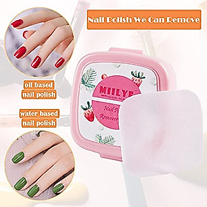 80PCS Nail Polish Remover Pads in Box, Easy to Carry | Instant Removal | Lint Free Nail Polish Wipes for Natural Air-dried Water/Oil Based Nail Polish Soak Off