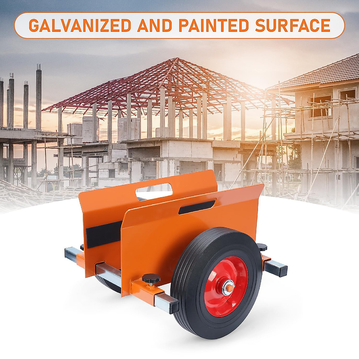 AIWFL Panel Dolly Heavy Duty Door Dolly Cart 1100LBS Capacity Granite Slab Dolly Adjustable Drywall Mover with 10" Solid Wheels Panel Cart for Drywall Sheet Material Handling All Terrain Moving Cart