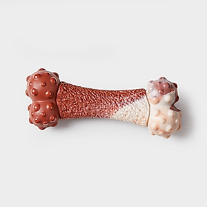 CHONGBAOSHI Dog Chew Toys for Aggressive Chewer, Indestructible Beef Nylon Bone Toy Medium/Large(1 Pack)