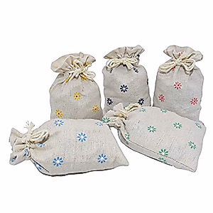 20Pack 5.5" x 3.7" Burlap Bags with Jute Drawstring 5 Color Gift Bags Jewelry Pouch for Valentine's Day, Wedding Party and DIY Craft Packing