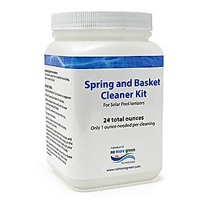 No More Green Technologies Solar Pool Ionizer Spring and Basket Cleaning Kit | Up to 24 Cleanings | Easy Cleaner Kit for Spring, Basket and Copper Anode
