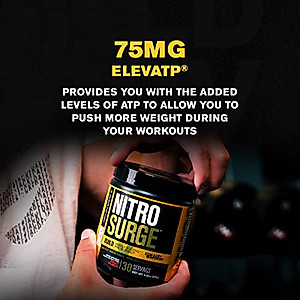 Nitrosurge Build Pre Workout with Creatine for Muscle Building - Con Cret Creatine Pre Workout Powder & elevATP for Intense Energy, Powerful Pumps, & Endless Endurance - 30 Servings, Cherry Limeade