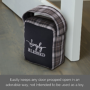 Elements Plaid Simply Blessed Weighted Fabric Door Stopper, Polyester