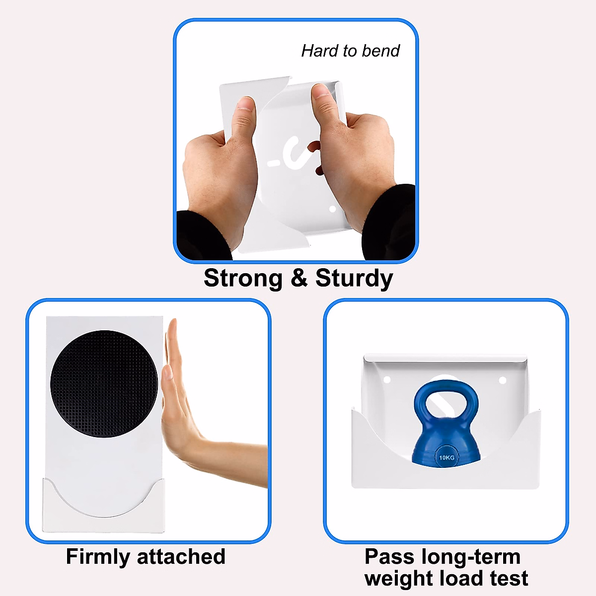 Wall Mount for XBOX Series S, XBOX Series S Wall Mount Kit, with Detachable Controller Holder & Headphone Hanger & Dust Plugs Net kits, Metal Stand for XBOX Series S (NOT FOR XBOX ONE S)