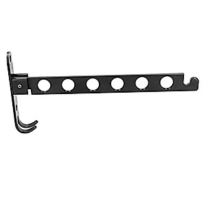 TOPINCN Folding Clothes Hanger Folding Hanger Rack Closet Organizer Laundry Drying Rack Black Wall Mounted 6 Holes 103° Clothe Hanger Wall Wall Hanging Rack Foldable for Wall
