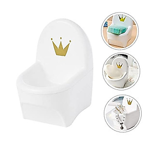 Zerodeko 1Pc Box Toilet soap Box Kitchen soap Holder Bathroom soap Holder Closestool Shape soap Box Soap Storage Box bar soap Dish Plastic Trays Sponge Brush Holder Shower Stand Cute