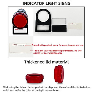 ARLETA 10pcs Energy Saving LED Indicator Light Voltage 12V/24V/110V Current 20mA Mounting Hole Size 22mm(7/8 Inch) Green Yellow Red Blue White (12V)