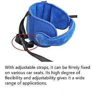 RUITASA Car Seat Head Support Band, Safety Car Seat Neck Relief, Adjustable Child Car Seat, Infants and Baby Head Support(Blue)