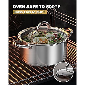 Cook N Home Kitchen Cookware Sets, 12-Piece Basic Stainless Steel Pots and Pans, Silver