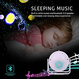 Star Projector, Galaxy Projector 360°Rotating with 10 Patterns Hd Focusing Night Light Projector with Remote Control Bluetooth Speaker Bedroom Decoration Living Room for Kids Gifts Birthday Party