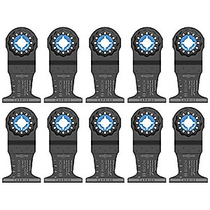 BOSCH OSL134C-10 10-Pack 1-3/4 In. Starlock Oscillating Multi Tool Metal & More Carbide Extreme Plunge Cut Blades for Cutting Iron Bar, Metal, Wood with Nails, Drywall and Tile