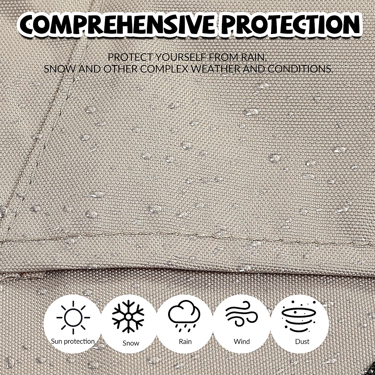 ECOTRIC 3 Bow Boat Canopy Cover Bimini Top Boat Sun Shade Canvas Oxford Fabric 72" L 67"-72" W Grey with Boot Without Frame