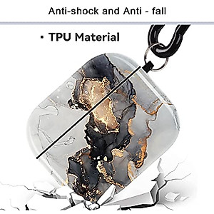 AirPods 3 Case Cover Graceful Marble Hard Protective Case Shockproof Cover with Keychain Compatible with Apple AirPods Charging Case 3 TPU Case for Airpods 3