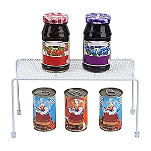 JBESUHI Mesh Kitchen Shelves,Cabinet Storage Shelf Rack, Cabinet Organization Mini Storage Shelf (White, 4)