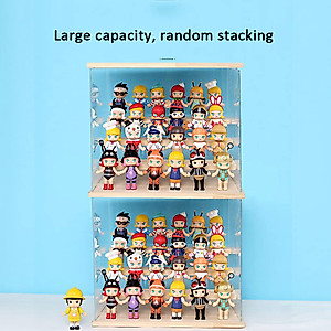 Clear Acrylic Display Case for Funko Pop,Pop mart,Minifigure,Action Figure with 5 Tier Shelf Collectibles Storage Assemble Showcase,Display case with Door for Figure Collectibles(Five Layer)