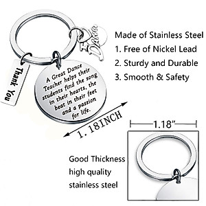 Dance Teacher Gifts Keychain Dance Instructors Gifts Dance Jewelry Gifts Thank You Dance Coach Gifts Love To Dance Charm (keychain)