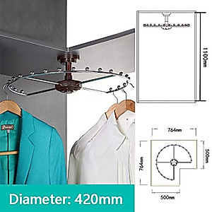 PeaceipUS Wardrobe 360° Rotating Hanger Cloakroom Corner Hanging Hanger Space Saving Round Metal Hanger