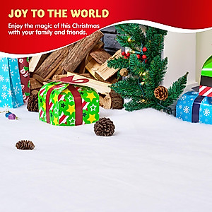 JOYIN Christmas Snow Blanket Roll (15In x 10Ft), 3 Pcs Soft Thick Artificial Snow Blanket, Snow Rolls, Snow Sheets, Fake Snow Cotton Fabric for Holiday Winter Christmas Table Decorations