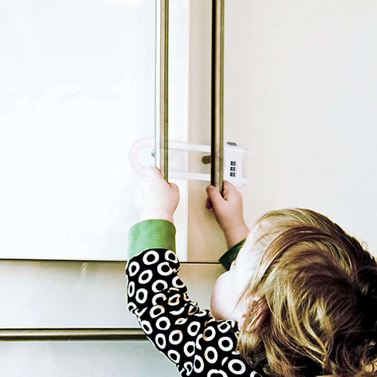 4 Pack U-Shaped Sliding Cabinet Locks Multifunctional Child Safety Lock Adjustable Baby Proof Clips for Home Cabinets Refrigerator Doors Cabinet Knobs and Window Handles