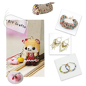 Efivs Arts 5000pcs Seed Beads 24 Colors 6/0 4mm Round Loose Pony Beads Waist Craft Beads Kit Rainbow Beads DIY Crafting