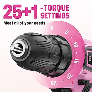 Bielmeier 12V Pink Cordless Drill Set - Essential Women's power drill tool set for Home Projects - Complete Ladies Tool Set with Stylish Pink Accessories, Ideal for Home Maintenance Valentine's Day