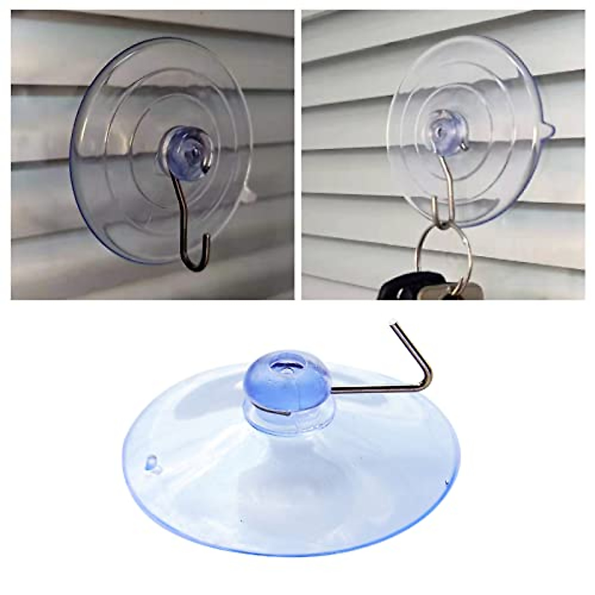 Reheyre 20Pcs Clear Suction Cups, Utility Hooks with Strong Suction, Punch Free and Easy Installation, Stuck It to The Tile in Bathroom, The Mirror, The Wall in Living Room Transparent