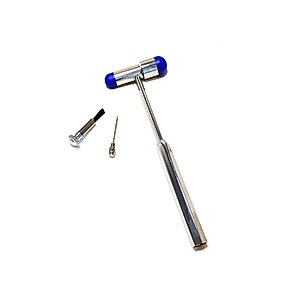 EMI Buck Neurological Reflex Testing Medical Hammer - Comes with Needle and Brush (Royal)