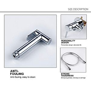 Wall Mounted Bidet Sprayer, Handheld Hot and Cold Water Bathroom Bidet Faucet Toilet Sprayers for Shower,Chrome (Color : Chrome)