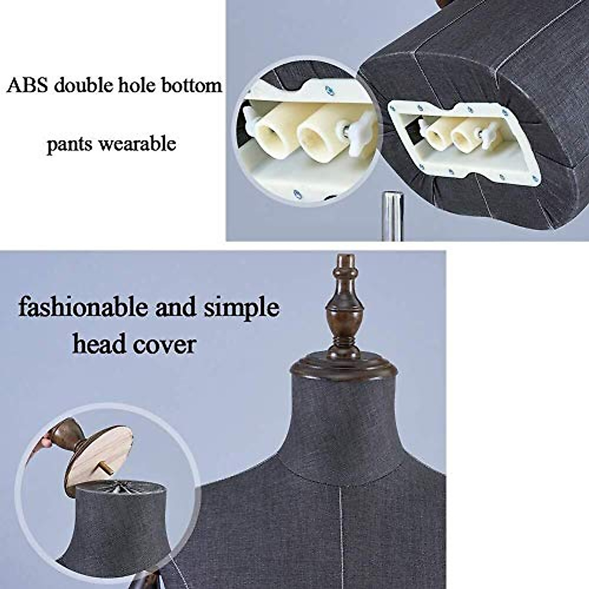 Tailors Dummy Mannequins Display Dummy Model Male Mannequin Torso Body Dress Form Busts with Shoe Pants Rack Wood Base Clothing Dressform Mannequin