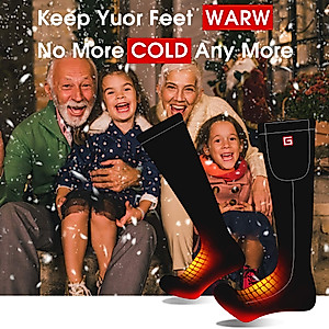 Autocastle Heated Socks for Men Rechargeable Electric Battery Heated Stockings,Male Winter Warm Battery Powered Heat Insulated Sox,Novelty Climb Hike Thermal Socks Hunt Ski Cycle Foot Warmer,Black L